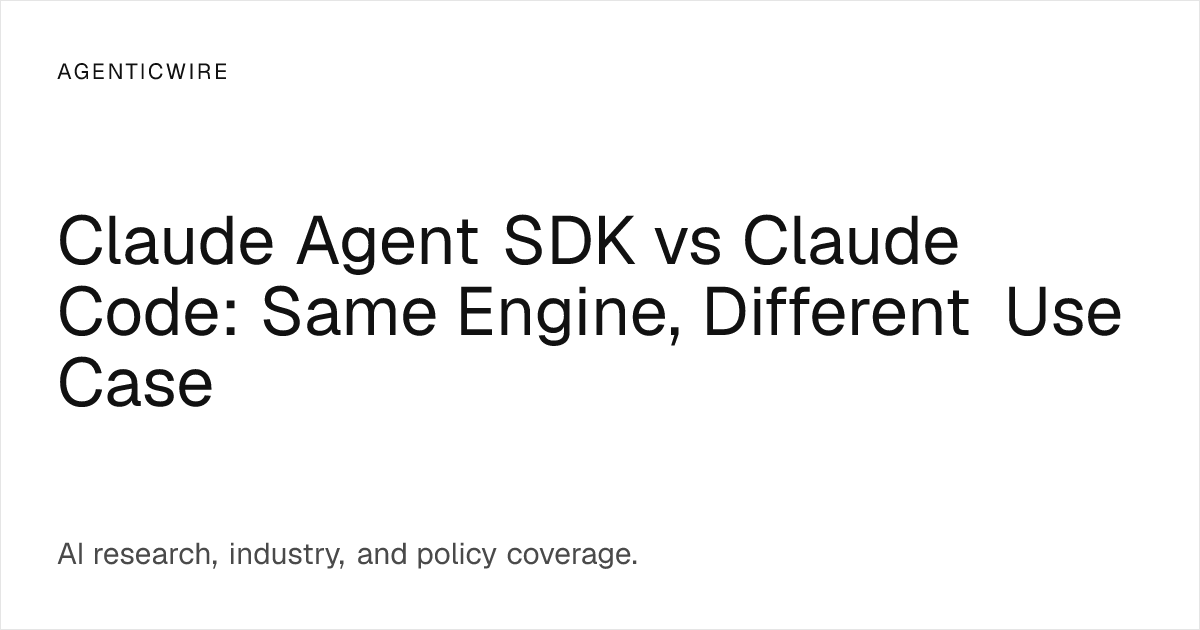 Claude Agent SDK vs Claude Code SDK: Key Differences 2026 | AgenticWire ...